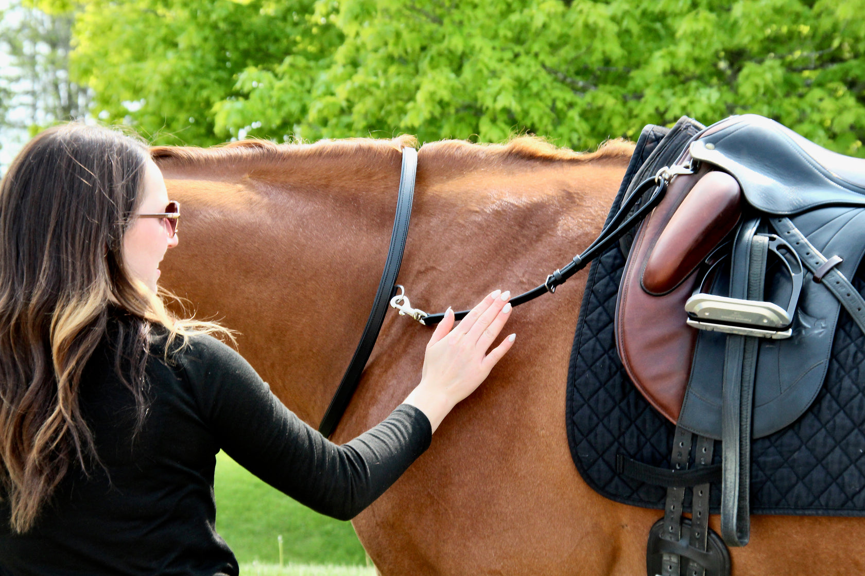 Pup & Pony Co. Padded Leather Neck Strap with Saddle Attachment